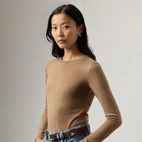 Ralph Lauren Cashmere Crewneck Sweater - Lux Camel
