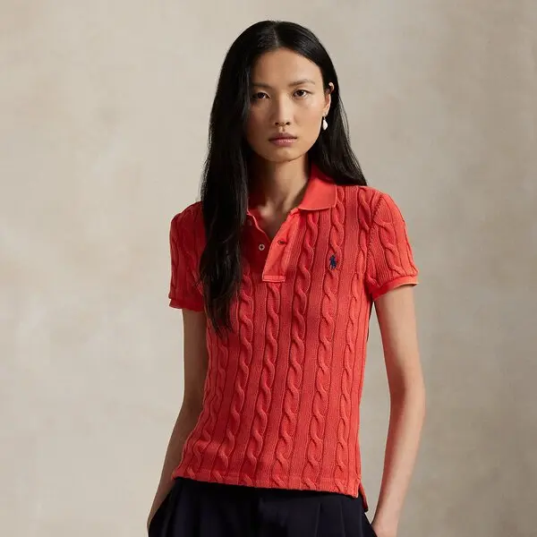 Ralph Lauren Cable-knit Polo Shirt - Rl Red