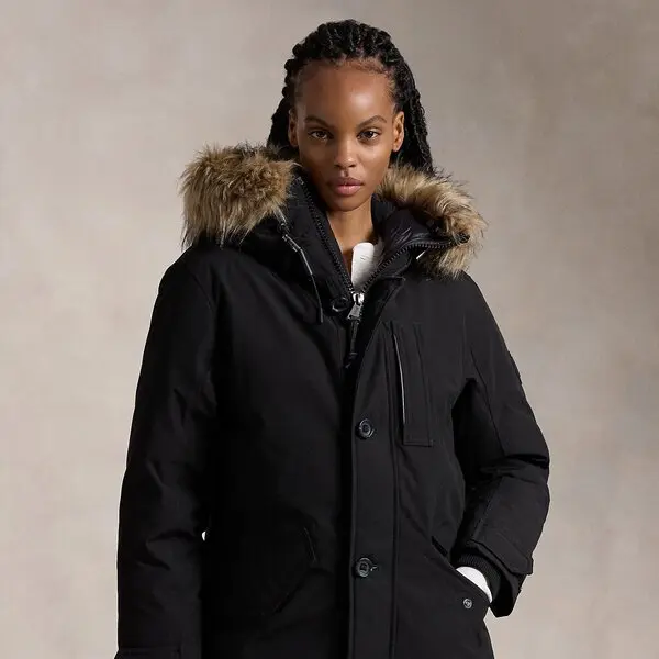 Ralph Lauren Faux-fur-tri Down Parka - Polo Black