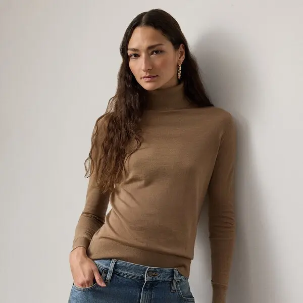 Ralph Lauren Cashmere Turtleneck Sweater - Lux Camel