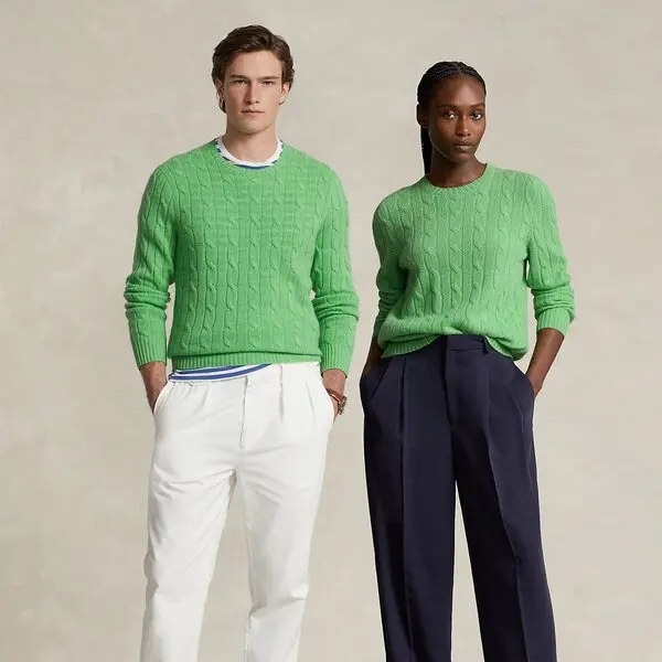 Ralph Lauren Iconic Cable-knit Cashmere Sweater - Honeydew Green