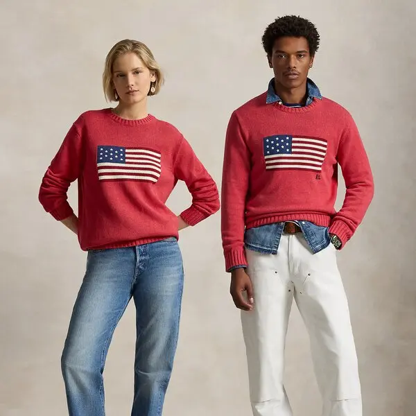 Ralph Lauren Iconic Flag Sweater - Red Topaz Heather