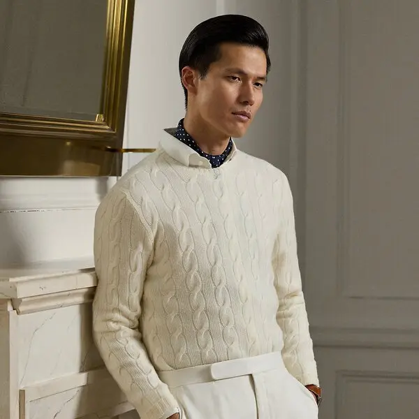 Ralph Lauren Cable-knit Cashmere Sweater - Classic Cream