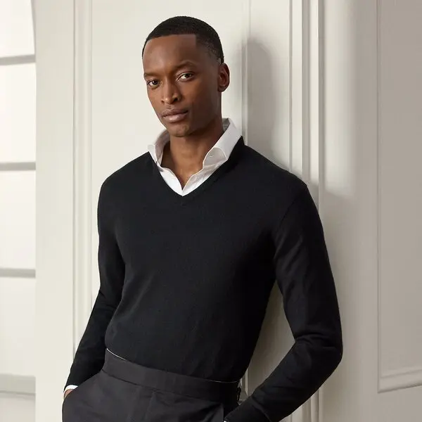 Ralph Lauren Cashmere V-neck Sweater - Classic Black