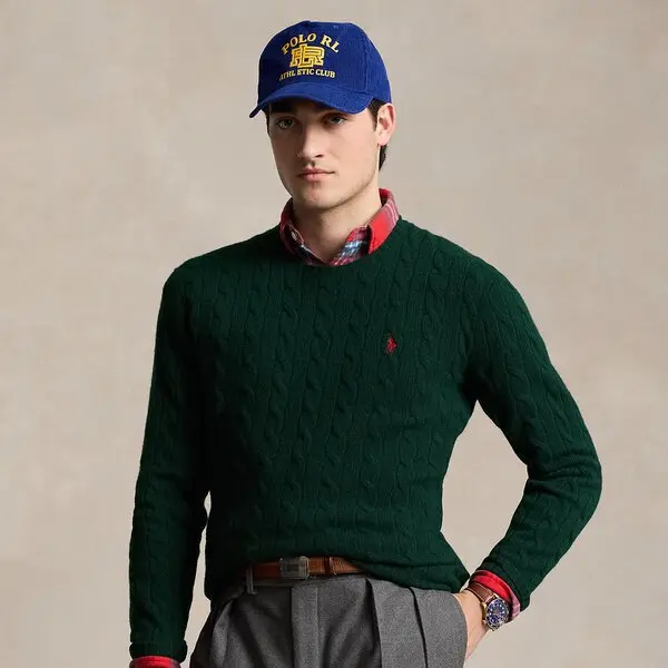 Ralph Lauren Cable-knit Wool-cashmere Sweater - Moss Agate