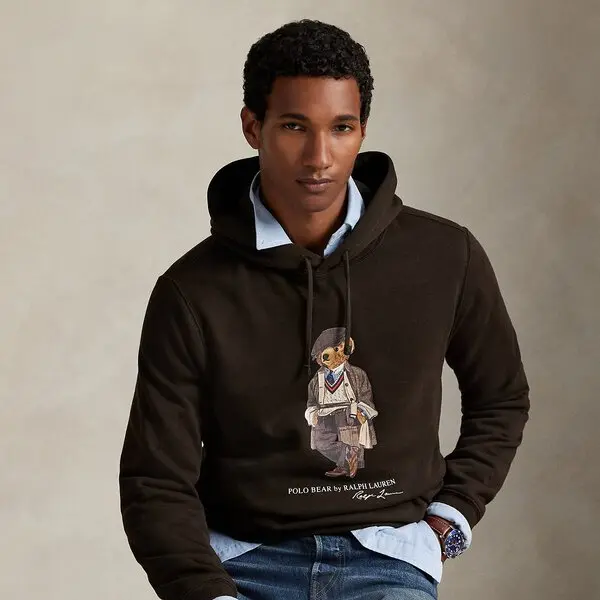 Ralph Lauren Fleece Polo Bear Hoodie - Antique Brown
