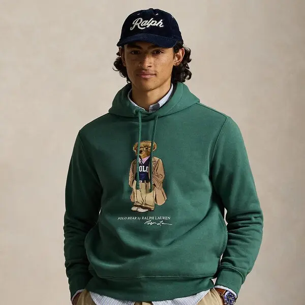 Ralph Lauren Fleece Polo Bear Hoodie - Washed Forrest