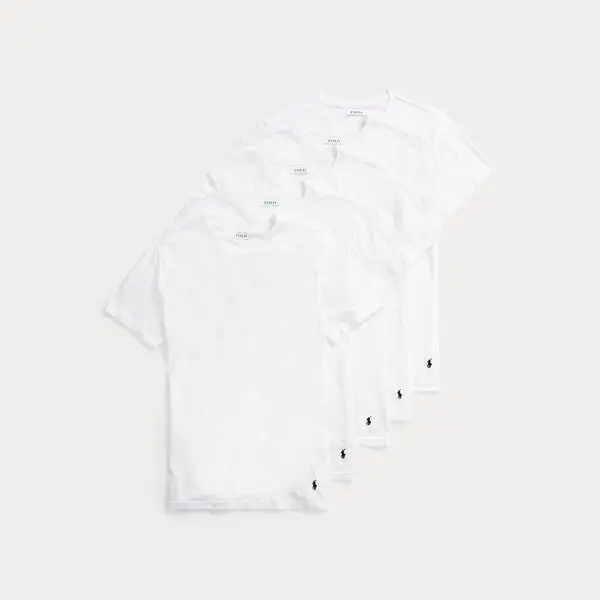 Ralph Lauren Sli Fit Wicking Crew 5-pack - White