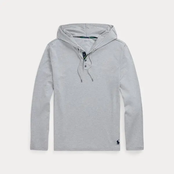 Ralph Lauren Mercerized Cotton Sleep Hoodie - Andover Heather