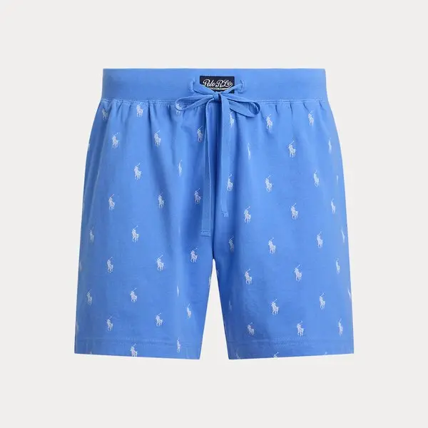 Ralph Lauren Polo Pony Cotton Jersey Sleep Shorts - Berm Blue