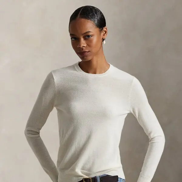 Ralph Lauren Cashmere Crewneck Sweater - Cream