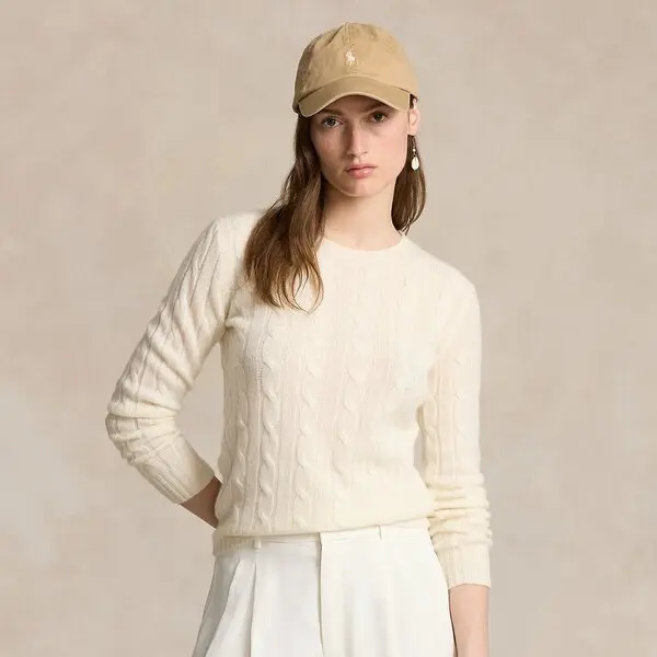 Ralph Lauren Iconic Cable-knit Cashmere Sweater - Cream