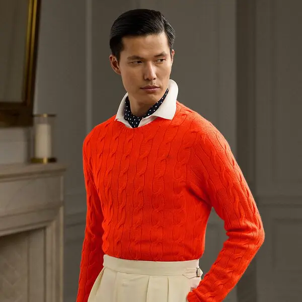 Ralph Lauren Cable-knit Cashmere Sweater - Bittersweet