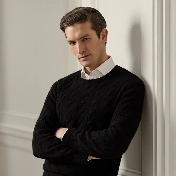Ralph Lauren Cable-knit Cashmere Sweater - Classic Black