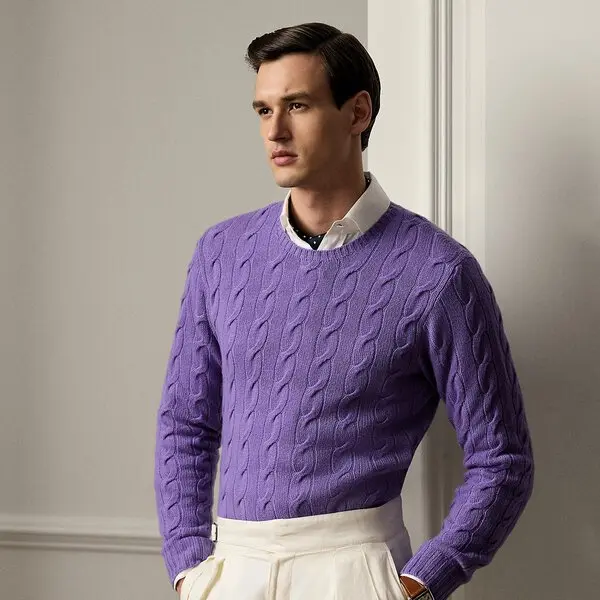 Ralph Lauren Cable-knit Cashmere Sweater - Classic Lavender