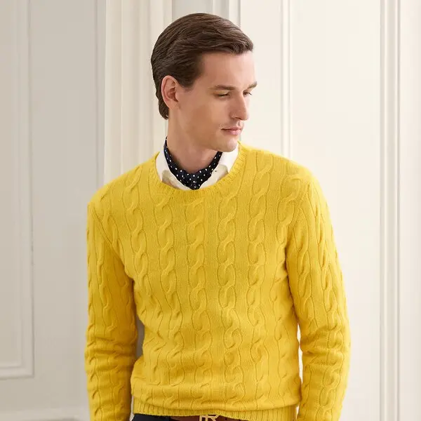 Ralph Lauren Cable-knit Cashmere Sweater - Classic Lemon Yellow