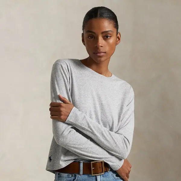 Ralph Lauren Jersey Long-sleeve Tee - Cobblestone Heather