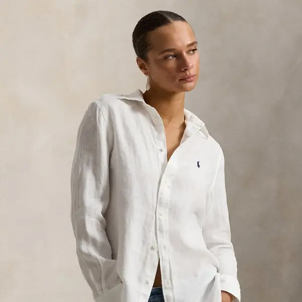 Ralph Lauren Claic Fit Linen Hirt - Classic Oxford White