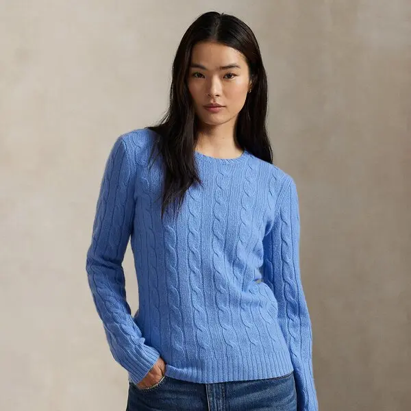 Ralph Lauren Cable-knit Cashmere Sweater - New Litchfield Blue
