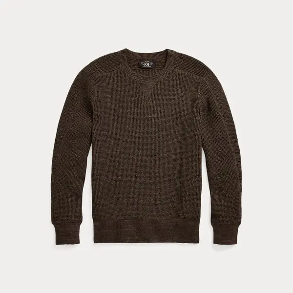 Ralph Lauren Waffle-knit Cotton-wool Sweater - Dark Olive Heather