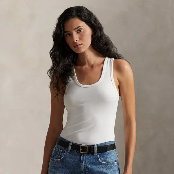Ralph Lauren Coopneck Leevele Bodyuit - White