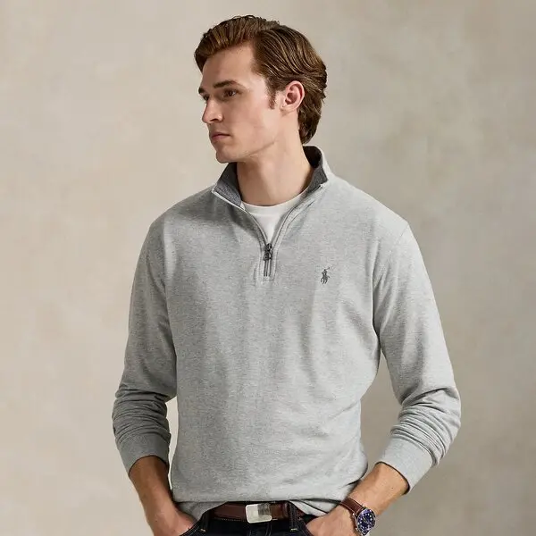 Ralph Lauren Jersey Quarter-zip Pullover - Andover Heather