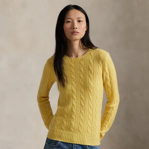 Ralph Lauren Cable-knit Cashmere Sweater - Fall Yellow