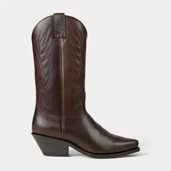 Ralph Lauren Chilton Cowboy Boots - Luggage Brown