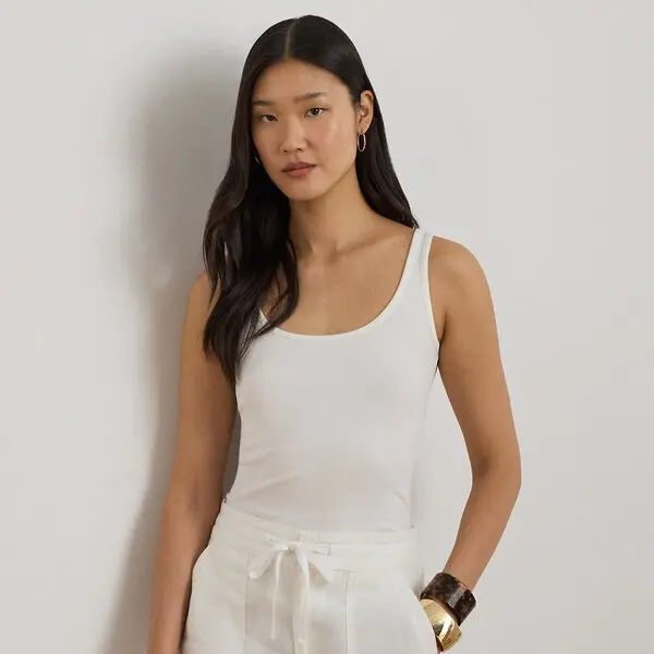 Ralph Lauren Stretch Cotton Tank Top - White