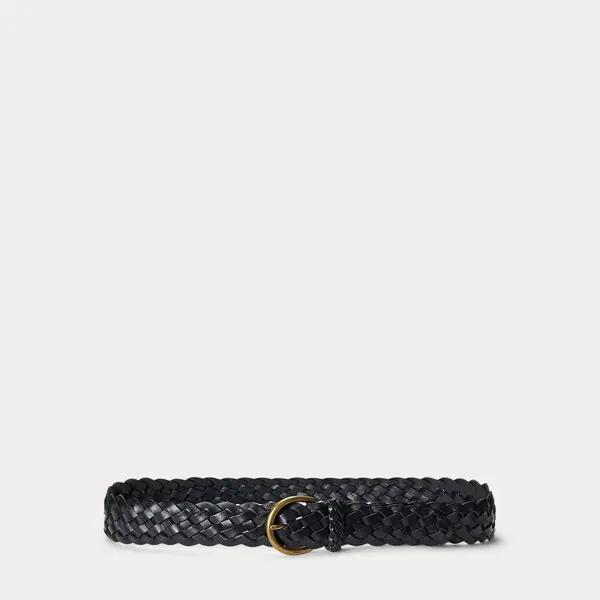 Ralph Lauren Braided Cafskin Bet - Black