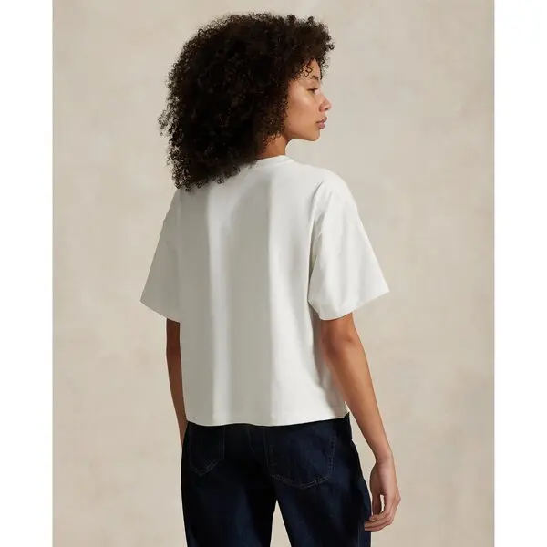 Ralph Lauren Relaxed Crop Fit Cotton Jersey Tee - White