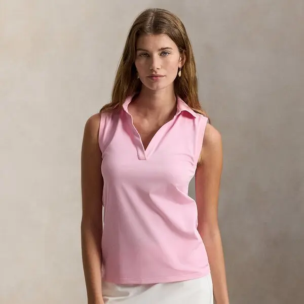 Ralph Lauren Tailored Fit Sleeveless Polo Shirt - Light Pink