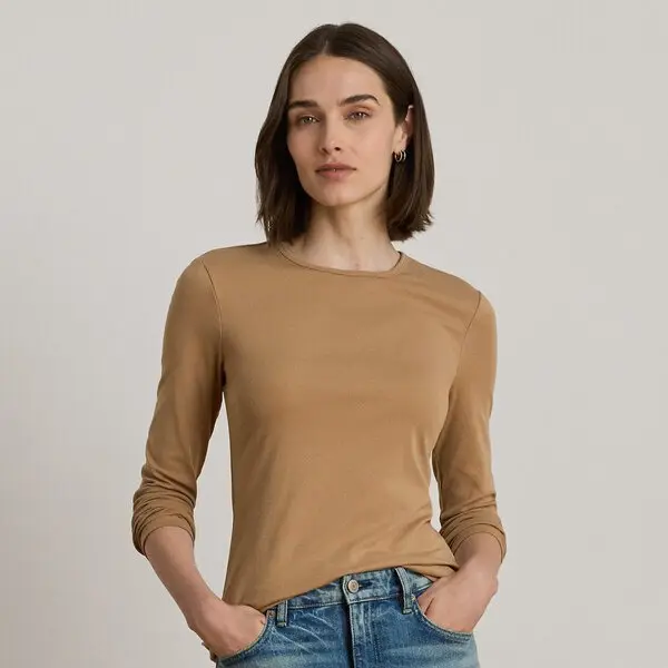 Ralph Lauren Stretch Cotton Long-sleeve T-shirt - Classic Camel