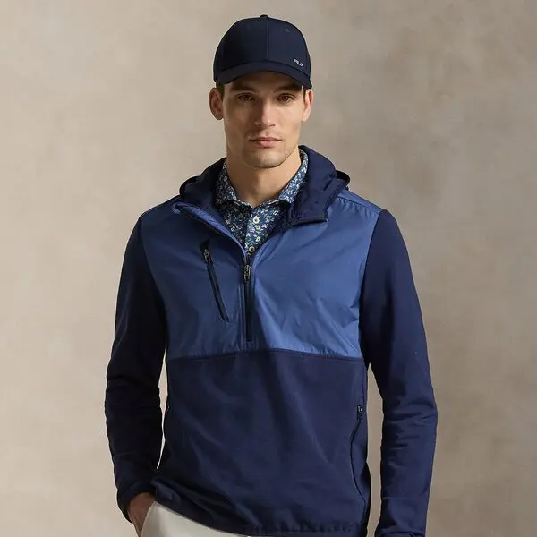 Ralph Lauren Performance Hybrid Half-zip Hoodie - Refined Navy/old Royal