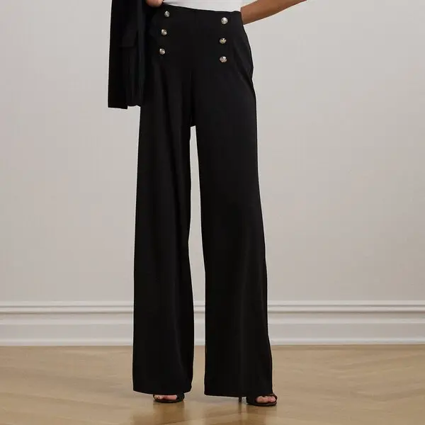 Ralph Lauren Tretch Jerey Wide-leg Pant - Polo Black
