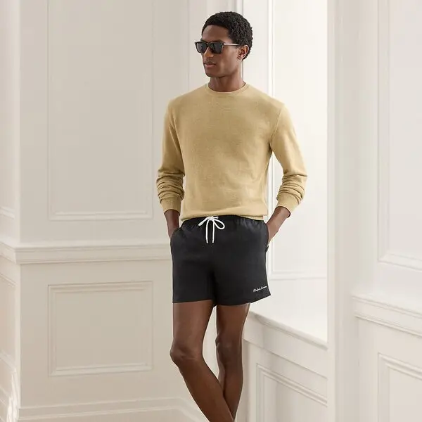 Ralph Lauren 4.5-inch Amalfi Linen Swim Trunk - Classic Black