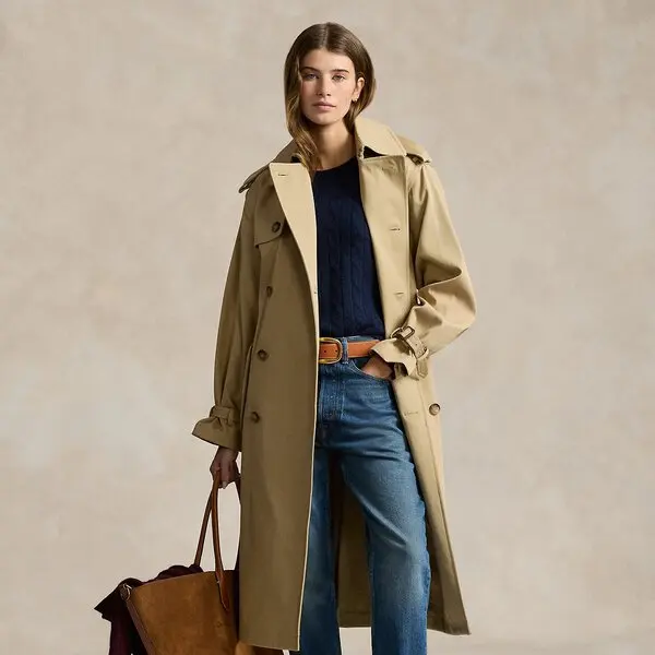 Ralph Lauren Double-breasted Twill Trench Coat - Surrey Tan