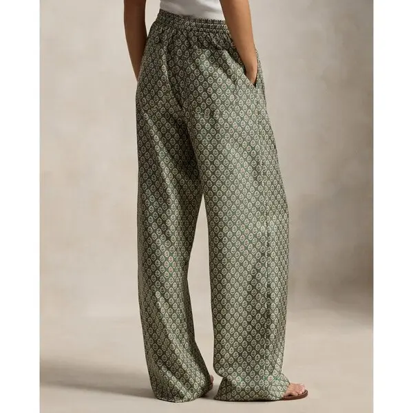 Ralph Lauren Floral Silk Wide-leg Drawstring Pants
