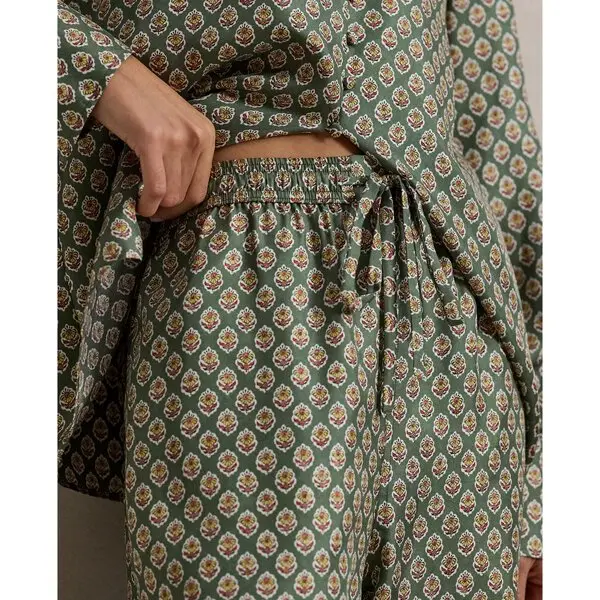 Ralph Lauren Floral Silk Wide-leg Drawstring Pants