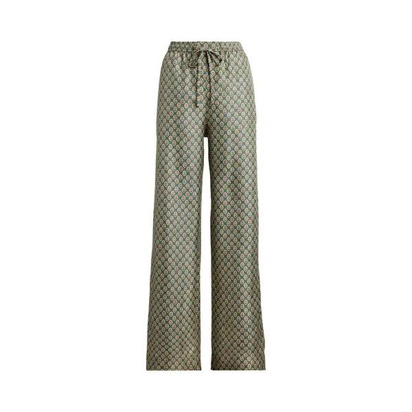 Ralph Lauren Floral Silk Wide-leg Drawstring Pants