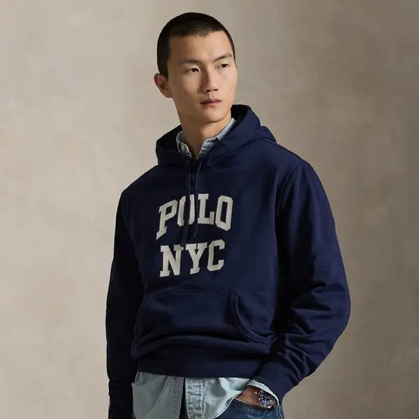 Ralph Lauren Graphic Fleece Hoodie - Cruise Navy