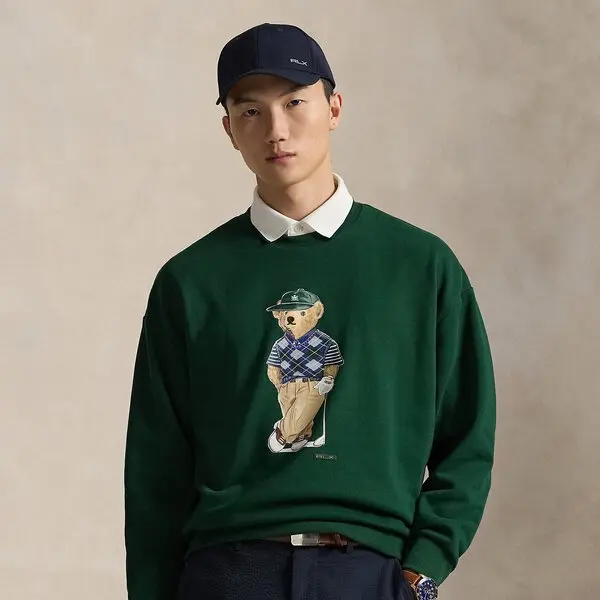 Ralph Lauren Relaxed Fit Fleece Polo Bear Sweatshirt - Moss Agate