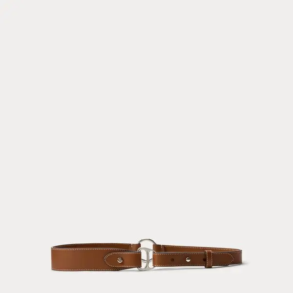 Ralph Lauren Equestrian D-ring Leather Belt - Lauren Tan