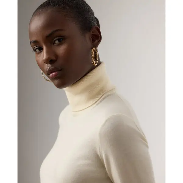 Ralph Lauren Cashmere Turtleneck Sweater - Lux Cream