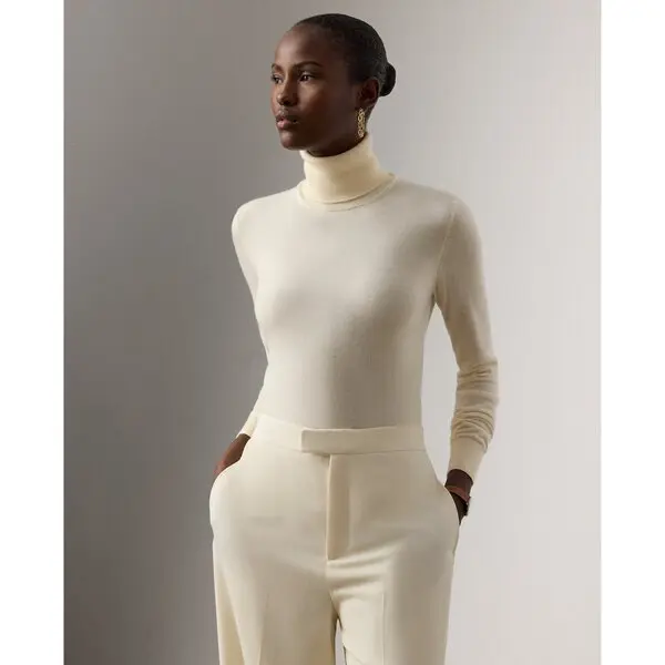 Ralph Lauren Cashmere Turtleneck Sweater - Lux Cream