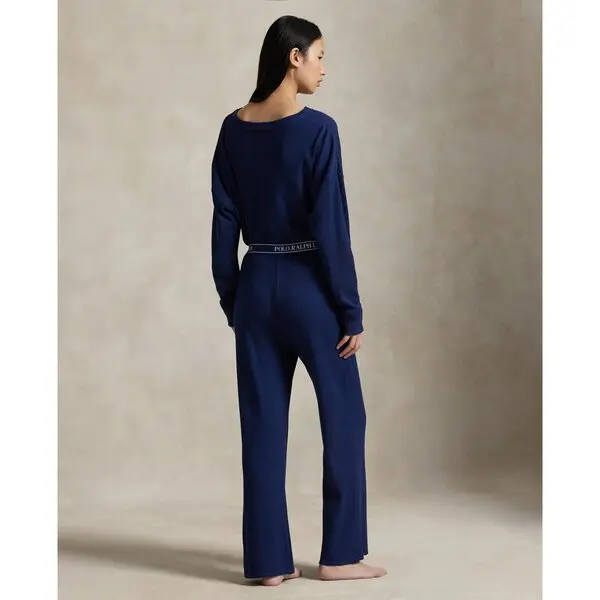 Ralph Lauren Waffle-knit Long-sleeve Pajama Set