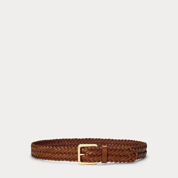 Ralph Lauren Braided Vachetta Eather Bet - Lauren Tan