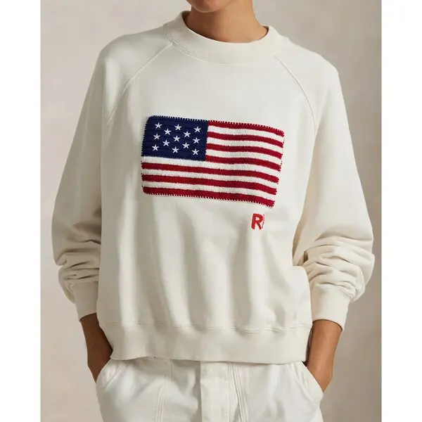 Ralph Lauren Logo Flag French Terry Crewneck