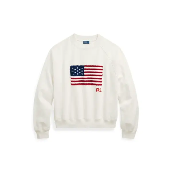 Ralph Lauren Logo Flag French Terry Crewneck