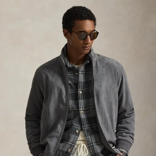 Ralph Lauren The Charleton Uede Jacket - Loft Grey